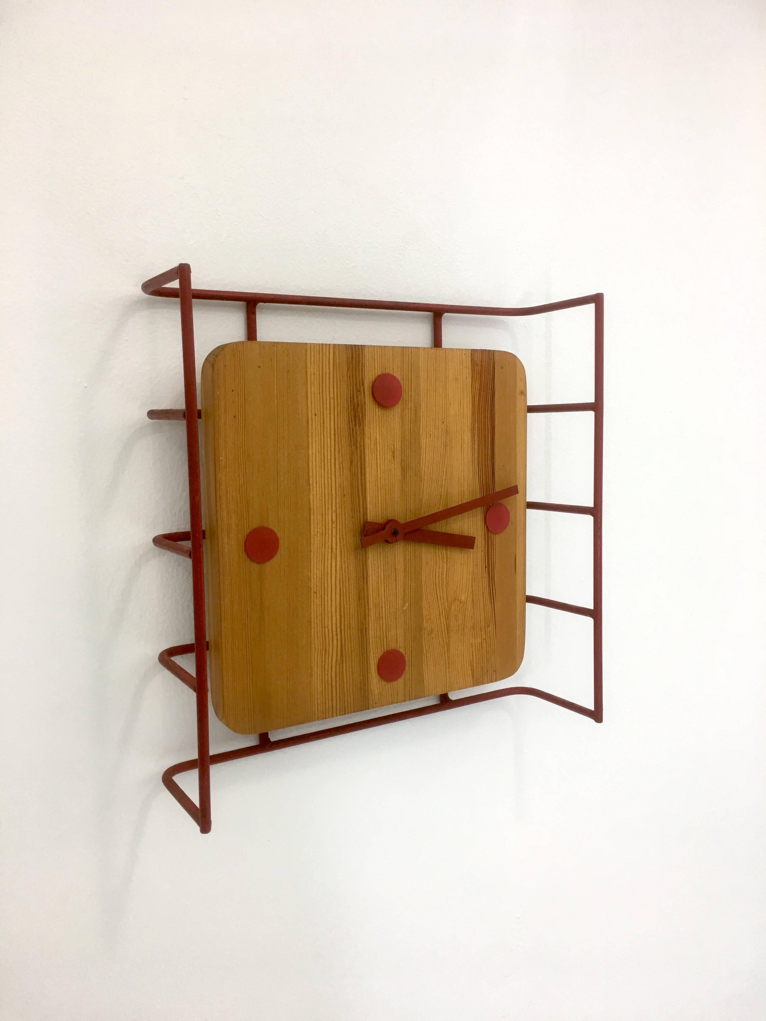 Mid-Century Modern Wall Clock Made in Denmark with Unique Design at ...