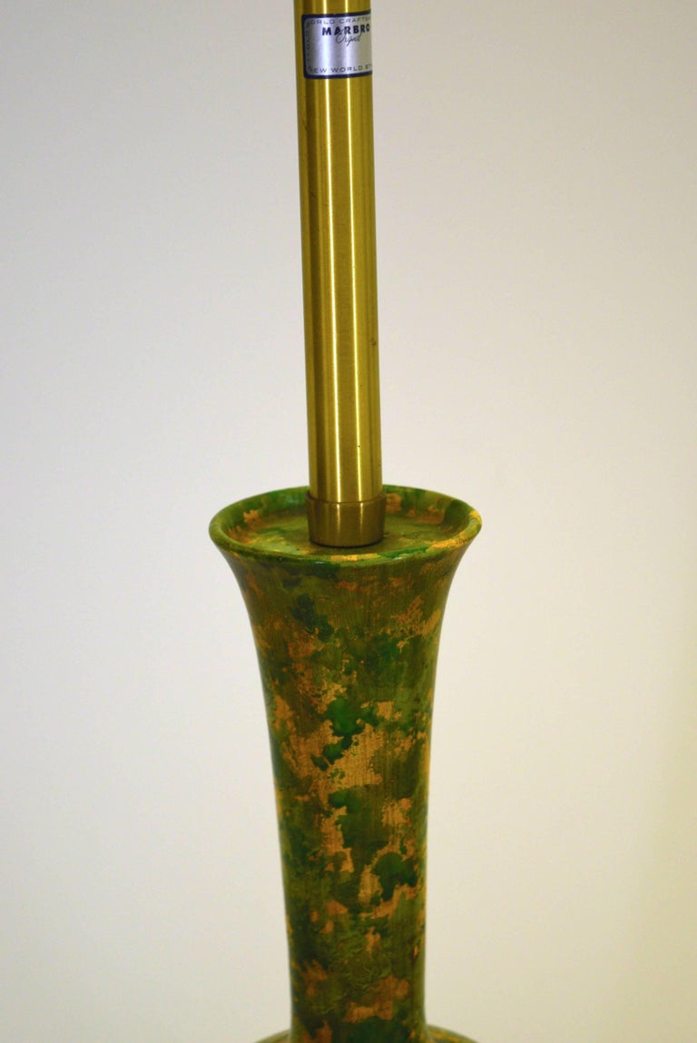 Monumental Marbro Table Lamps with Floral Sponge Styled Ceramic Urn ...