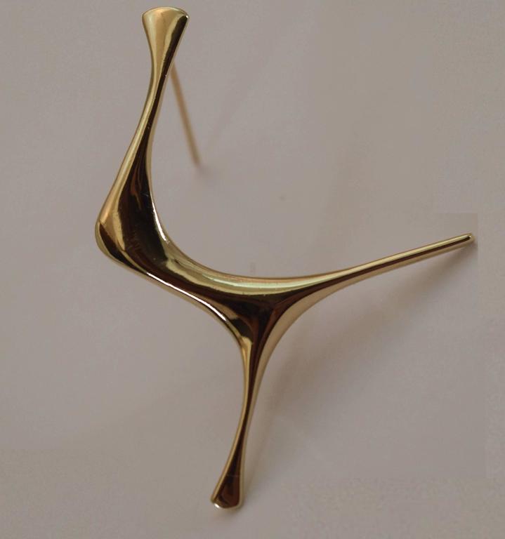 Gold Brooch by Ed Wiener, circa 1960s For Sale at 1stDibs