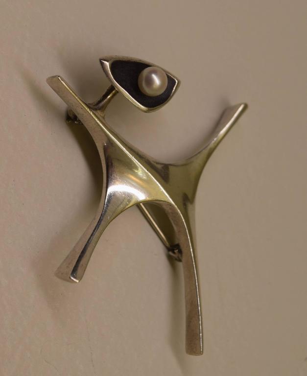 Rare Lost Wax Cast Sculptural Brooch by Ed Wiener, circa 1963 For Sale ...