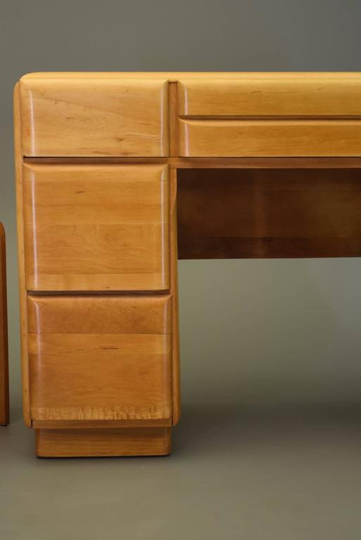 Solid Maple Vanity and Stool, circa 1950s at 1stDibs