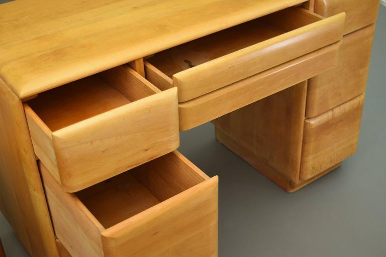 Solid Maple Vanity and Stool, circa 1950s at 1stDibs