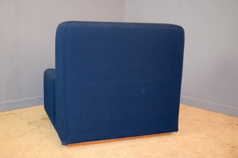 Lounge Chair by Jack Cartwright in Blue Fabric For Sale at 1stDibs
