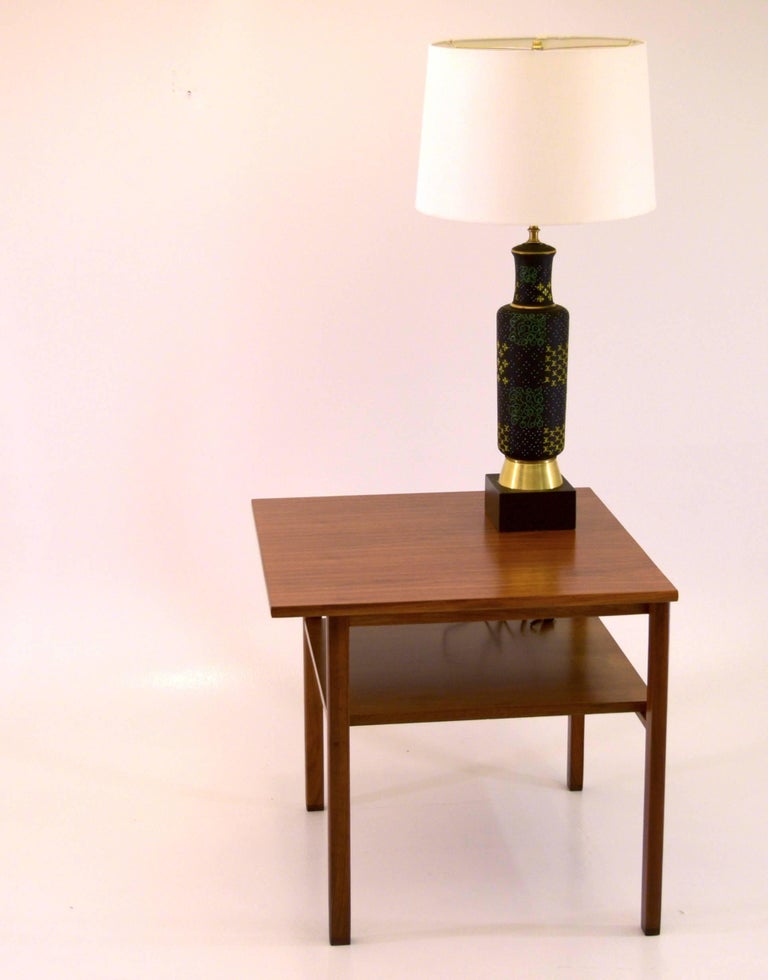 Two-Tier Lamp Table by Dunbar with Cantilevered Top in Walnut For Sale ...