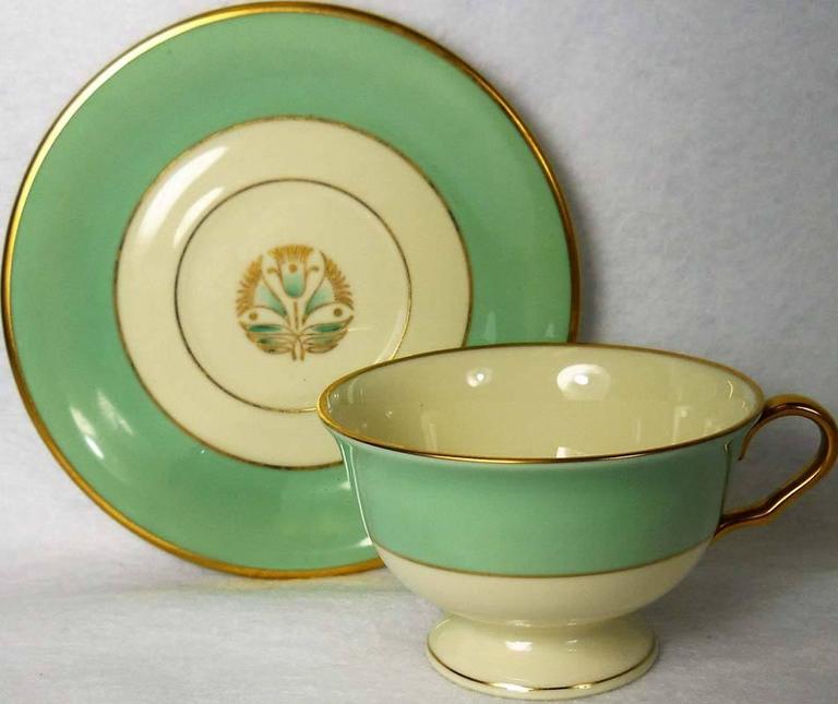 PICKARD china MALVERN pattern 22-piece SET SERVICE cup saucer dinner ...