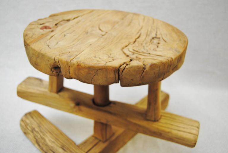 Antique Chinese Elmwood Potter's Stool For Sale at 1stDibs