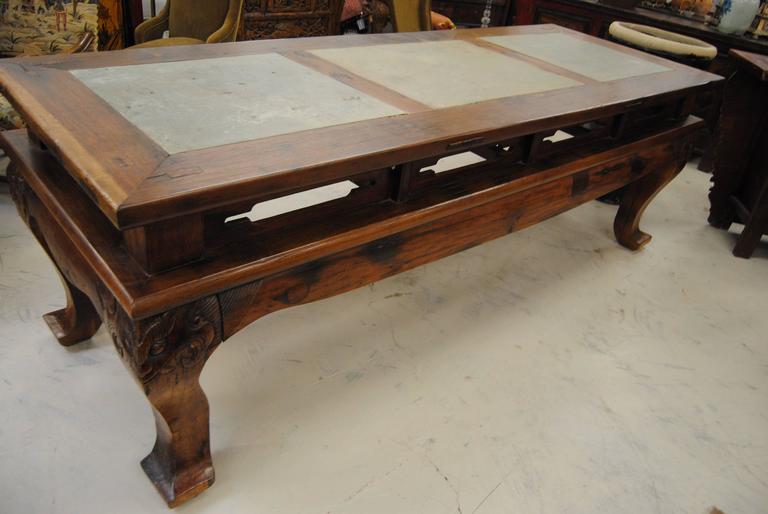 19th Century Eastern Chinese Ironwood Hand-Carved Calligraphy Table For ...