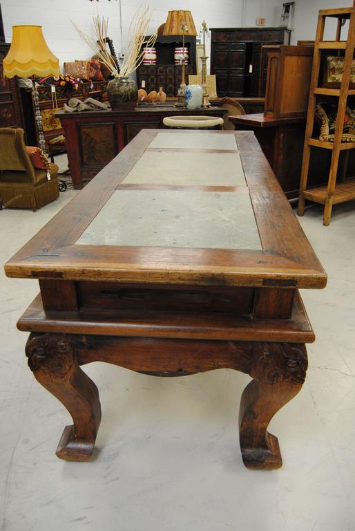 19th Century Eastern Chinese Ironwood Hand-Carved Calligraphy Table For ...