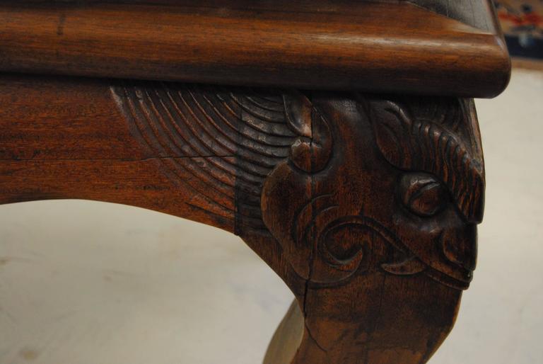 19th Century Eastern Chinese Ironwood Hand-Carved Calligraphy Table For ...
