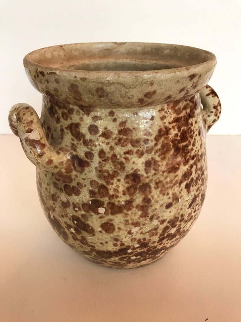 French Alsace Antique Pot with Handles, Folk Art at 1stDibs