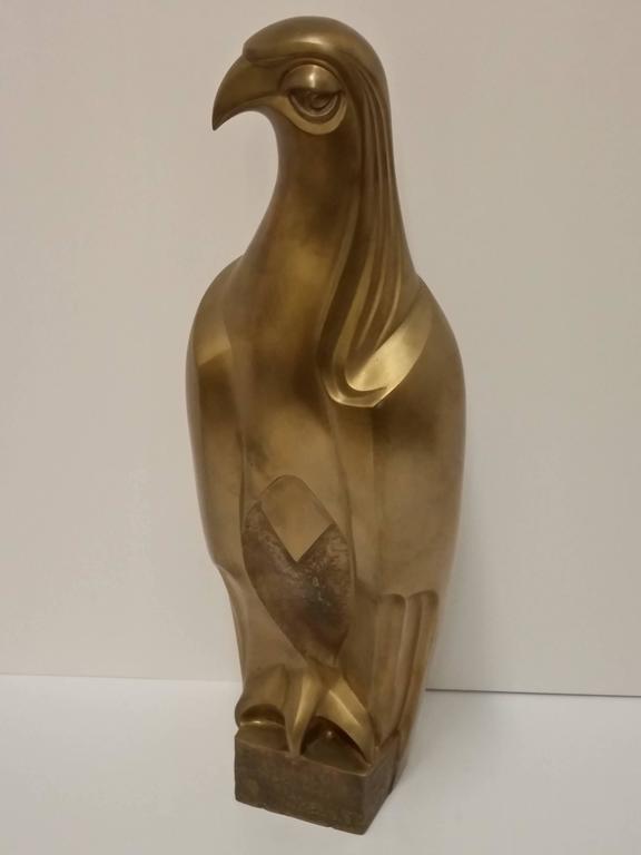 French Art Deco Bronze Falcon Sculpture For Sale at 1stdibs