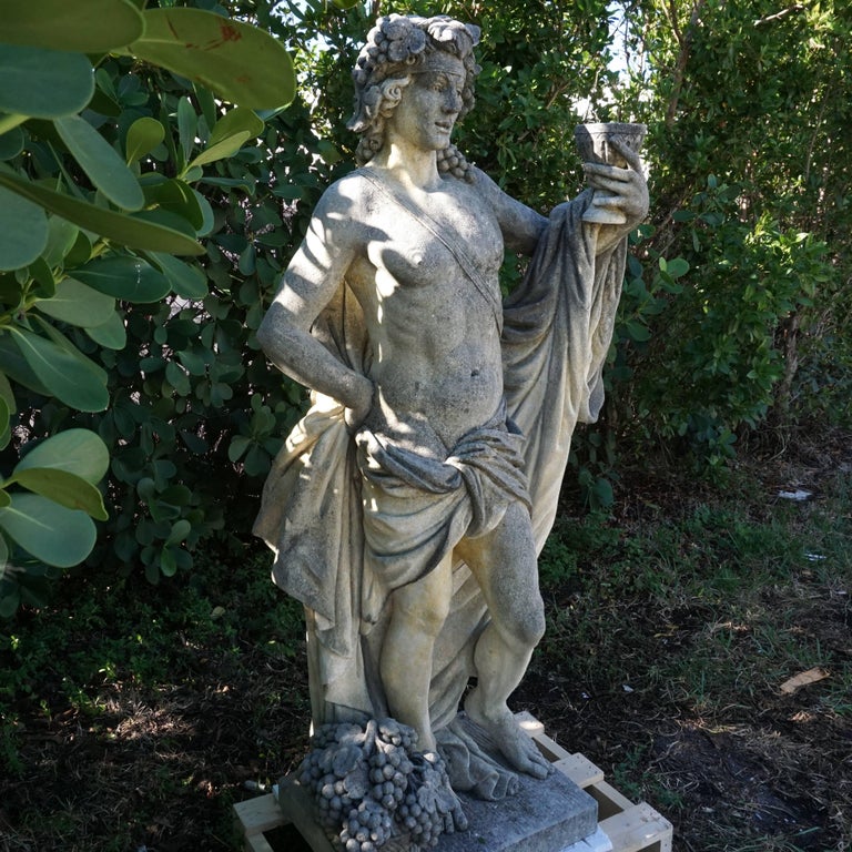 Early 20th Century Italian Bacchus Statue in Hand-Carved Limestone at ...
