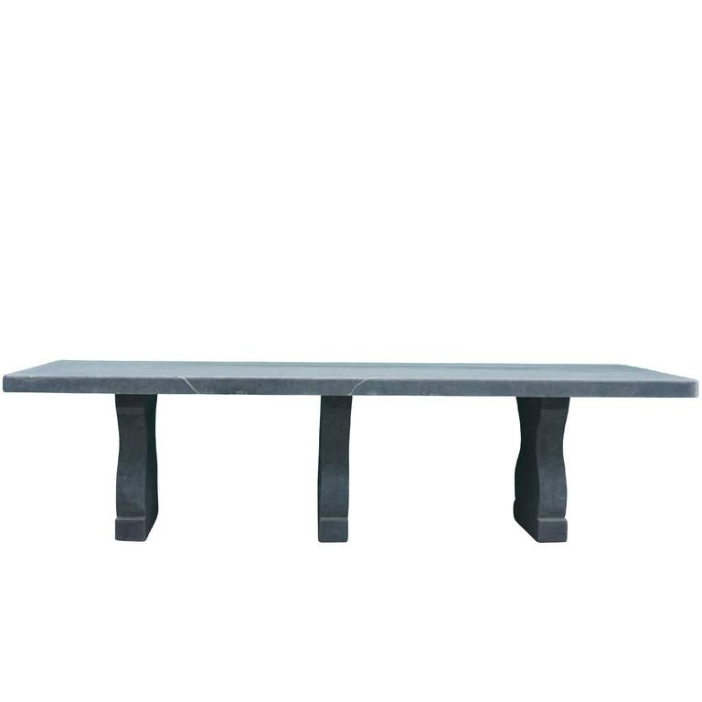 Belgian Blue Stone Massive Rectangular Dining Table at 1stDibs