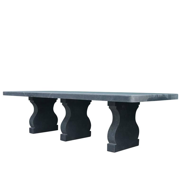 Belgian Blue Stone Massive Rectangular Dining Table at 1stDibs