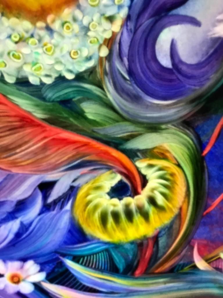 Signed Original Ulla Darni Illuminating Flat Glass Painting at 1stDibs