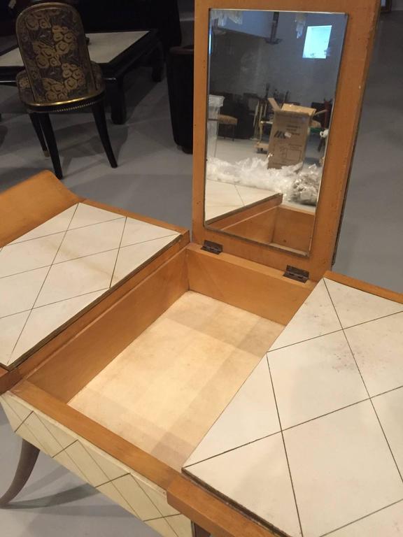 French Art Deco Parchment Vanity by Jules Leleu at 1stDibs
