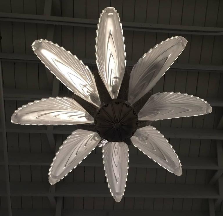 French Art Deco "Feather" Chandelier at 1stDibs