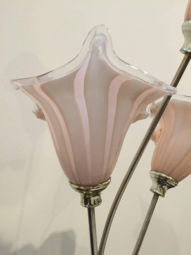 Italian Murano Handblown Calla Lilies Mid-Century Table Lamp For Sale ...