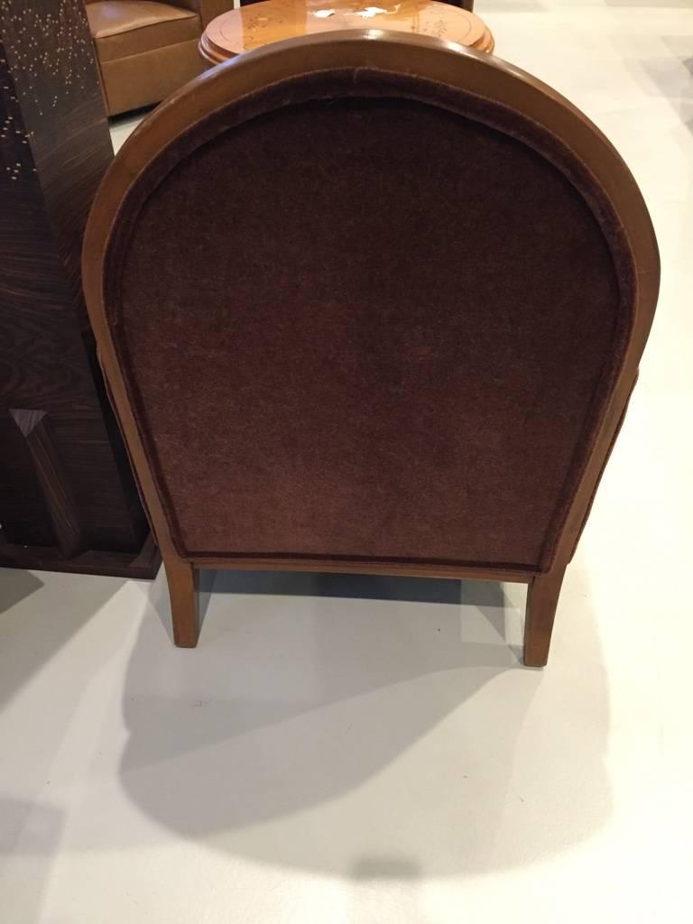 Pair of French Art Deco Club Chairs Carved Front Legs For Sale at 1stdibs