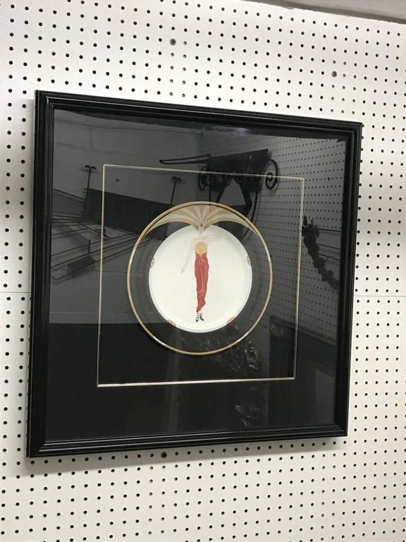 Erte Framed Collector Plate "LE SOLEIL" For Sale at 1stdibs