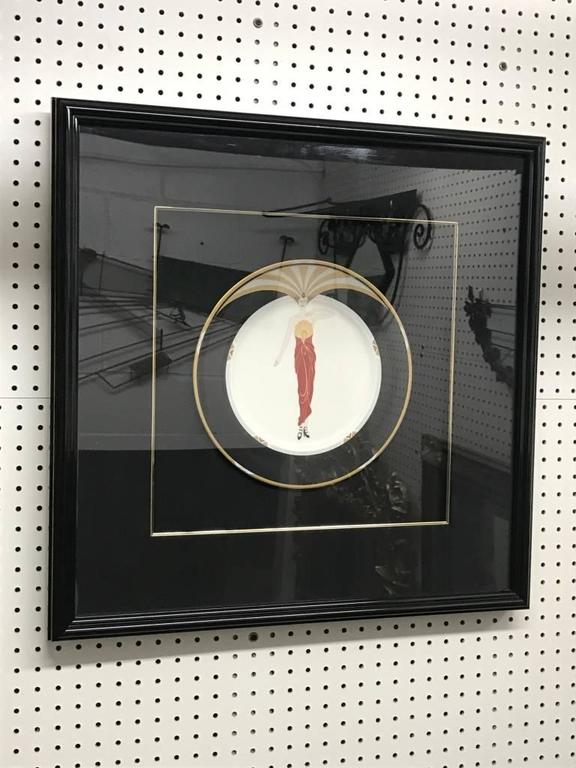Erte Framed Collector Plate "LE SOLEIL" For Sale at 1stdibs