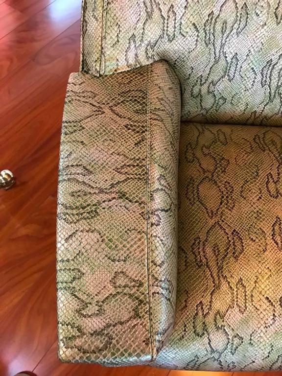 Pair of Italian Mid-Century Modern Club Chairs with Faux Snake Skin For ...