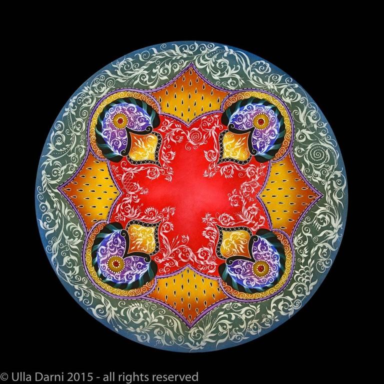 Ulla Darni "Mir Red and Green" Chandelier at 1stDibs