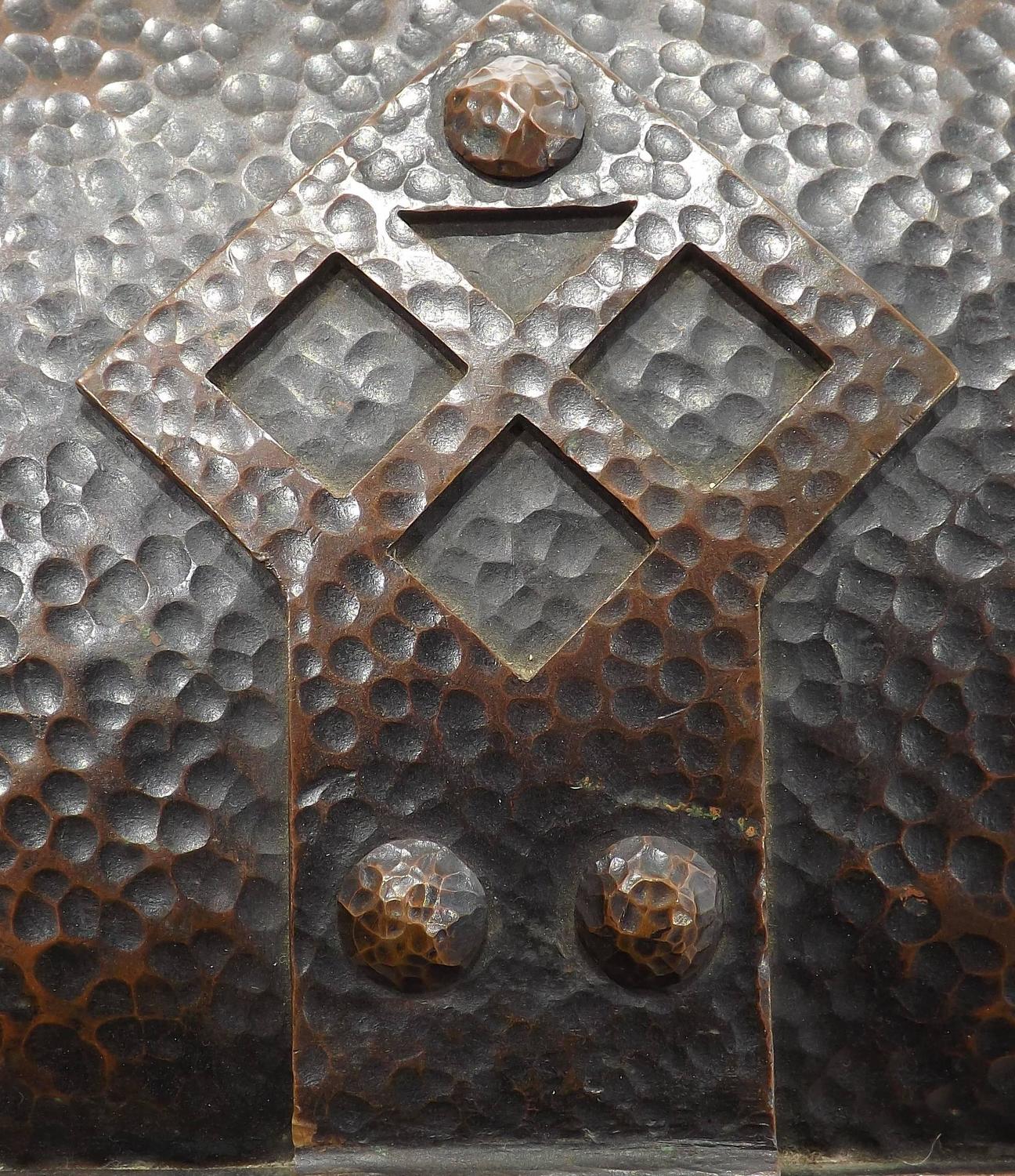 19th Century Arts and Crafts Patinated Hammered Copper Chest or ...