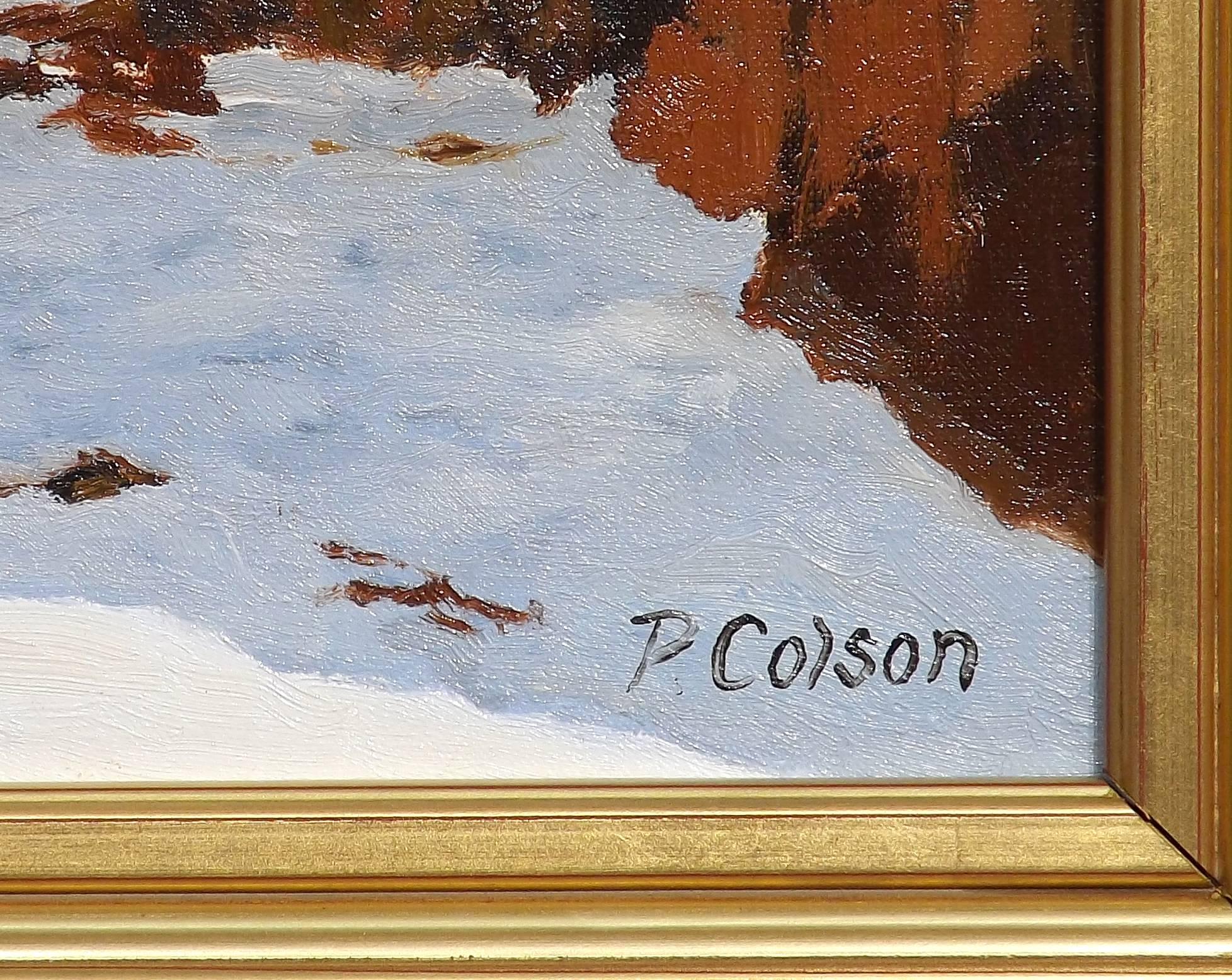 'Village Sous La Neige' Original Painting by Belgian Artist Pierre ...