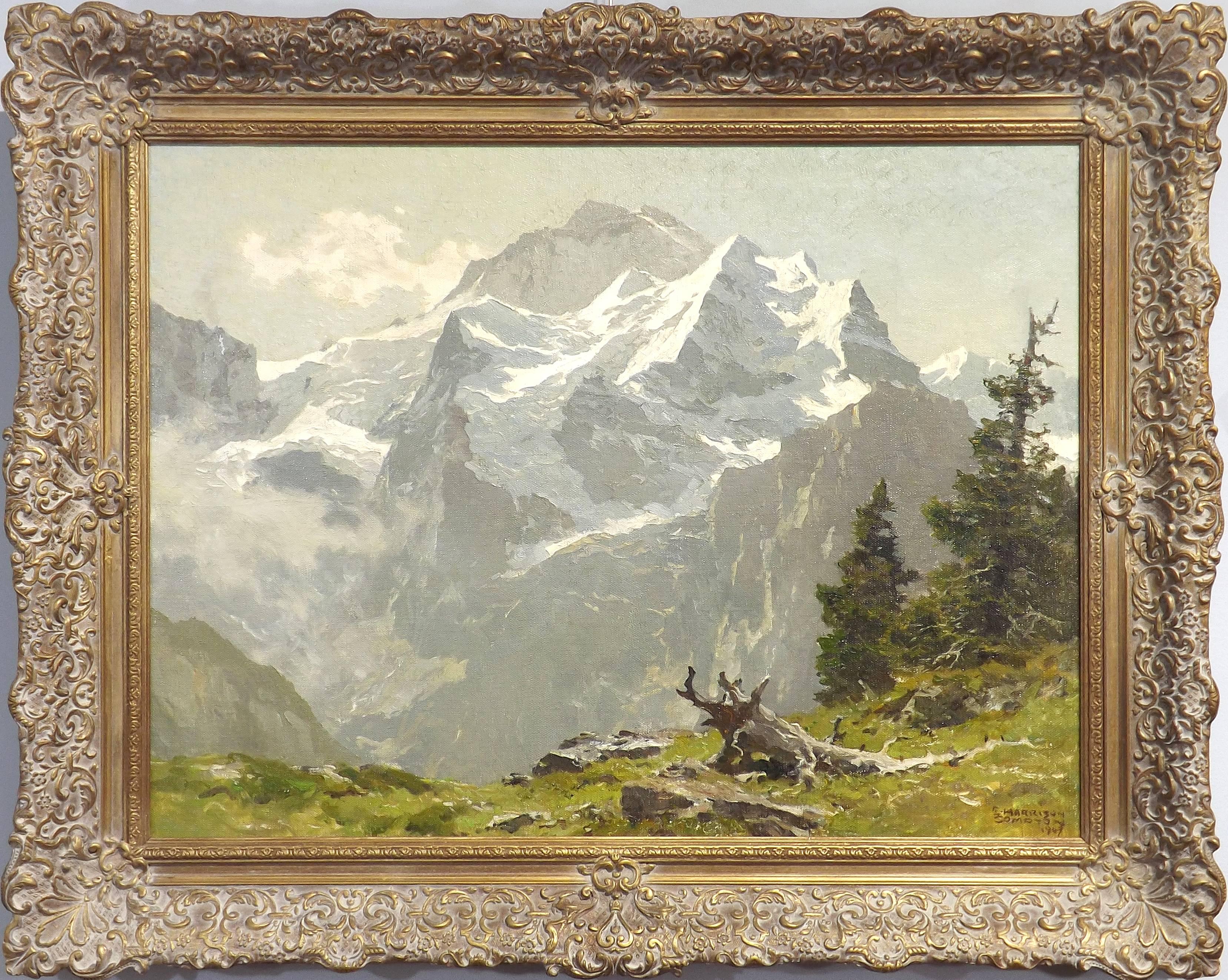 'Snowcaps' Original Oil Painting by Edward Harrison Compton at 1stDibs ...