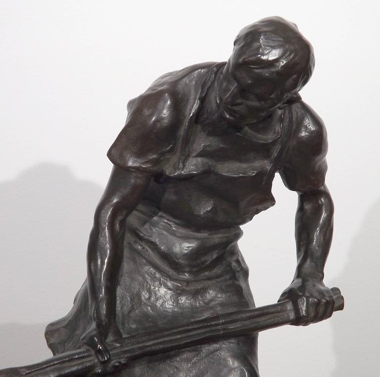 Foundry Worker Bronze Statue by Hans Muller at 1stDibs