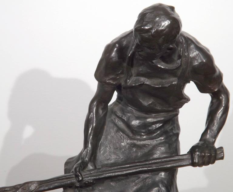 Foundry Worker Bronze Statue by Hans Muller at 1stDibs