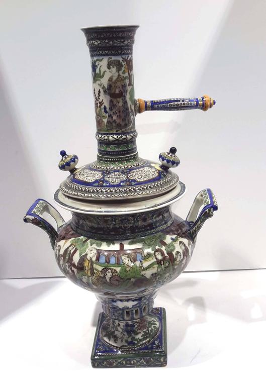 Ceramic Qajar Samovar Made for Nasereddin Shah, circa 19th Century at ...
