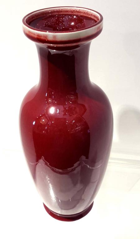 Chinese Ox Blood Glaze Porcelain Vase, circa 1900 For Sale at 1stDibs