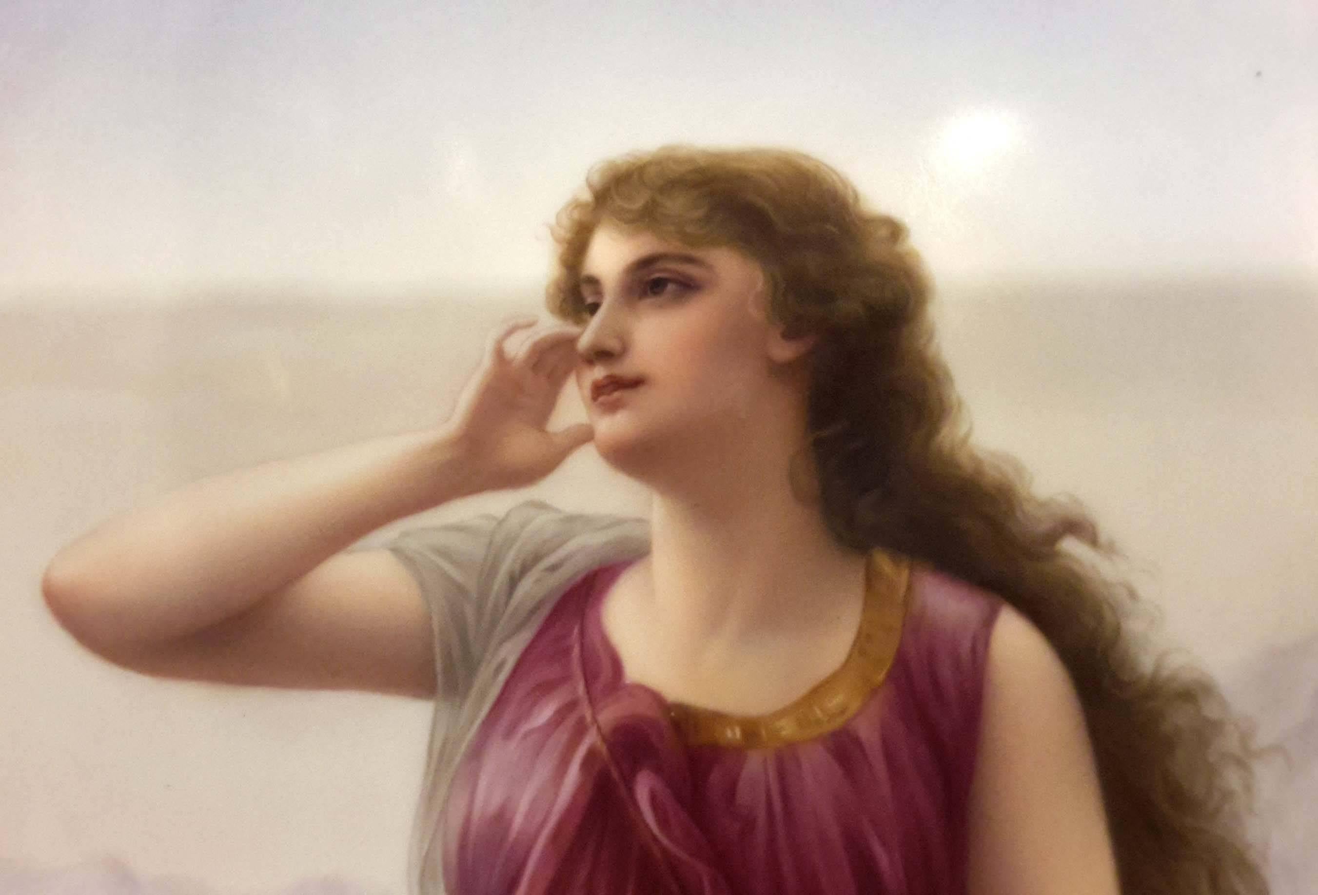 Berlin "K.P.M." Porcelain Rectangular Plaque, Echo at 1stDibs