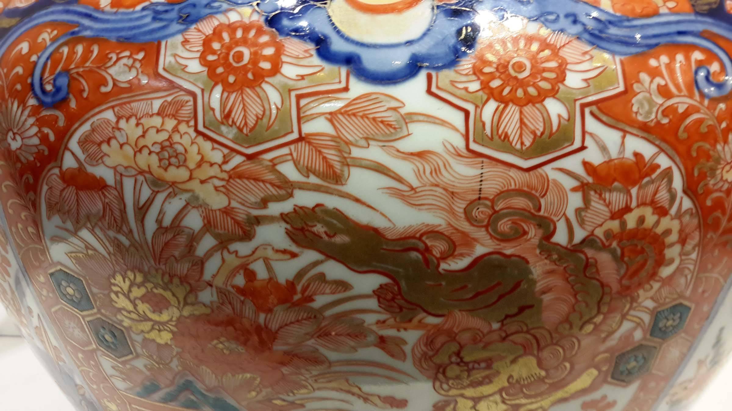 Large 19th Century Japanese, Imari Porcelain Planter at 1stDibs