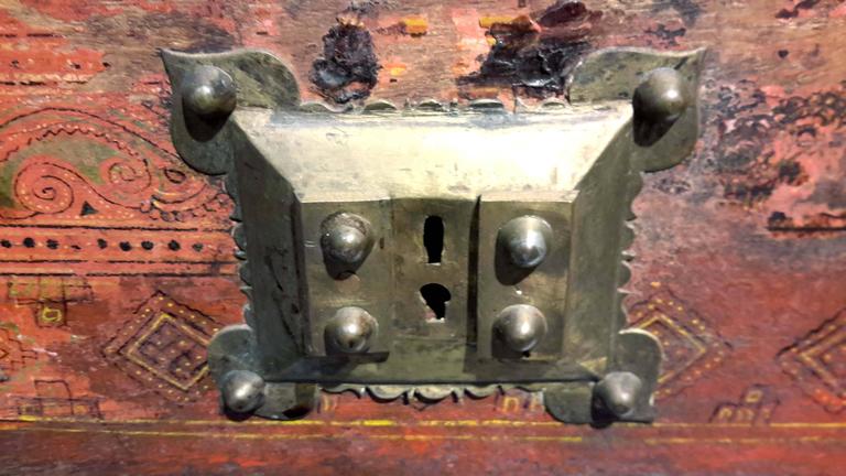 Large Anglo Indian Malabar Treasure Chest, Brass Fittings circa 19th ...