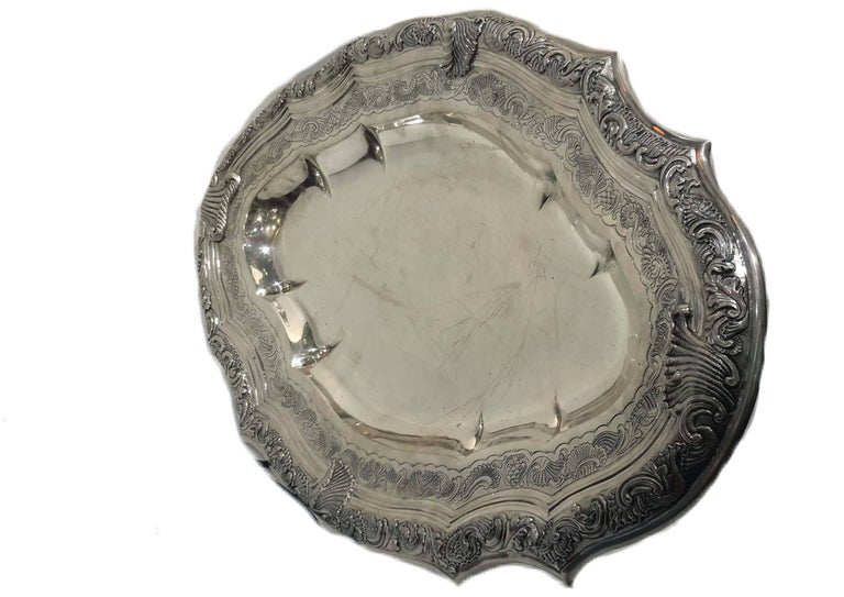Spanish Colonial Sterling Silver Oval Platter, 18-19th Century at 1stDibs