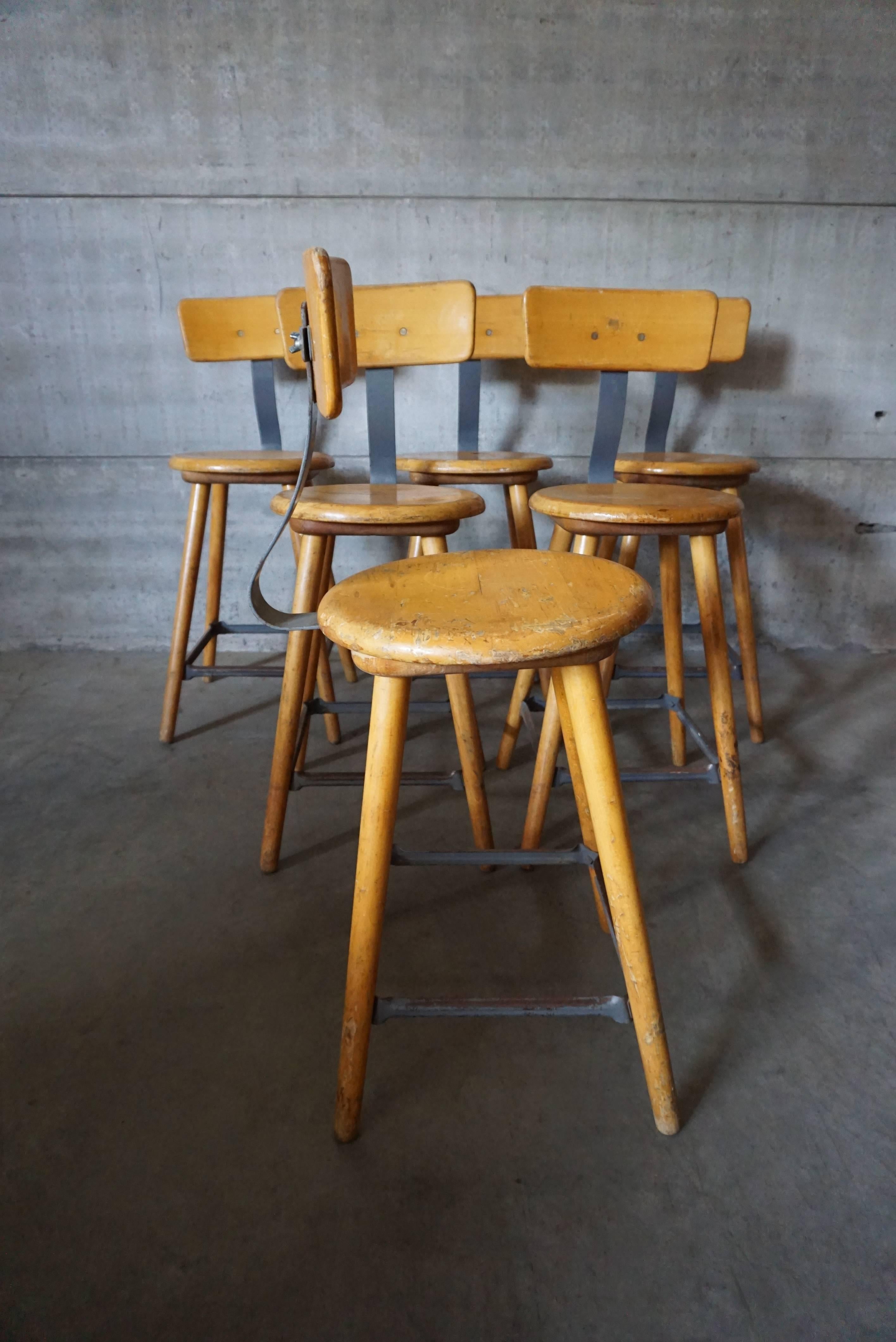 German Industrial Workshop Chair / Bar Stool For Sale at 1stDibs ...