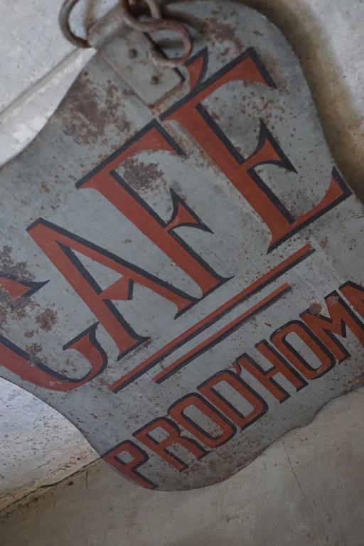Hand Painted Double Sided French Cafe Sign at 1stDibs