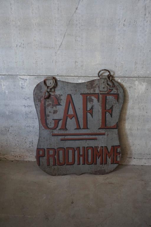 Hand Painted Double Sided French Cafe Sign at 1stDibs