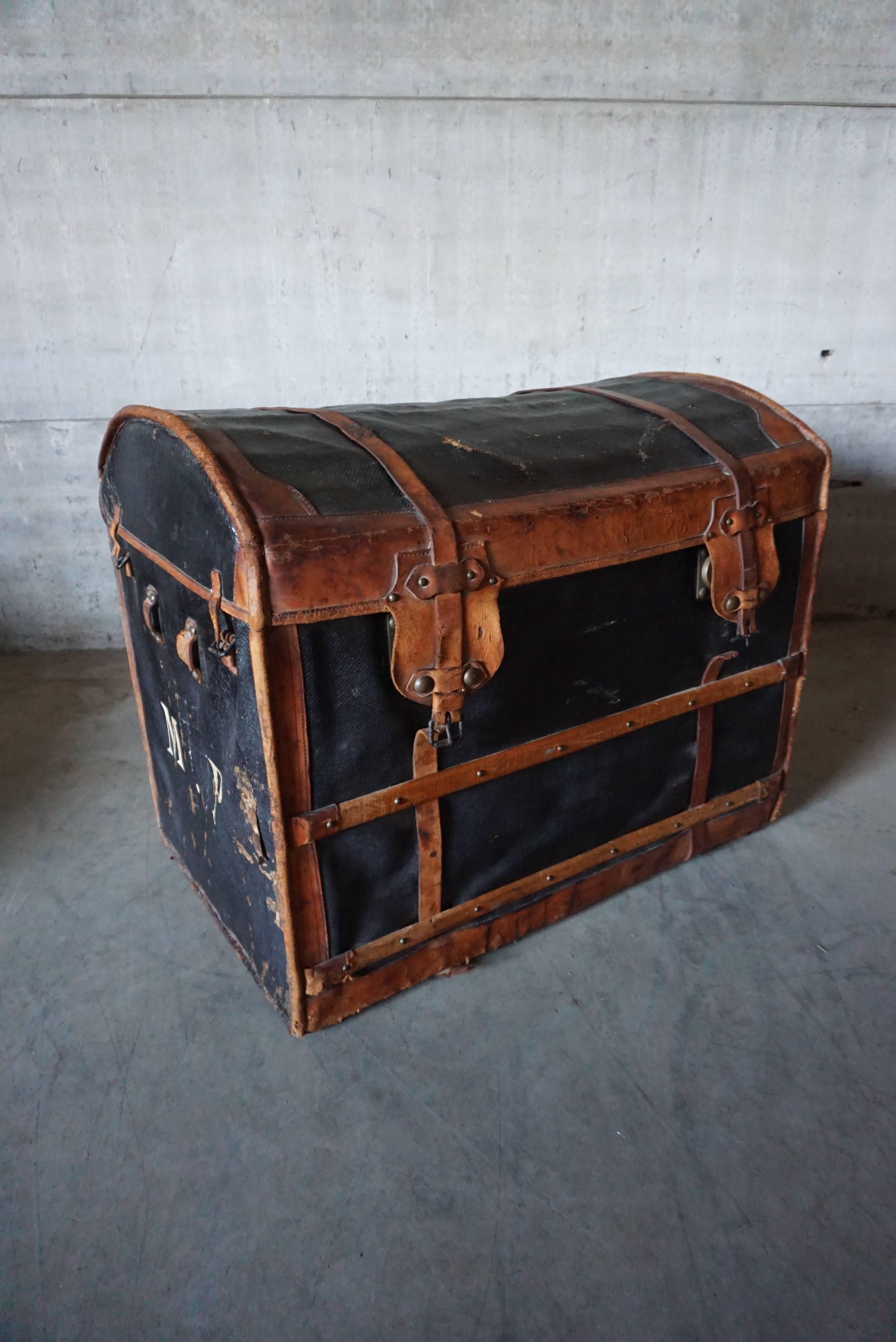 Old France Chest with Leather Details and Locks at 1stDibs | old ...