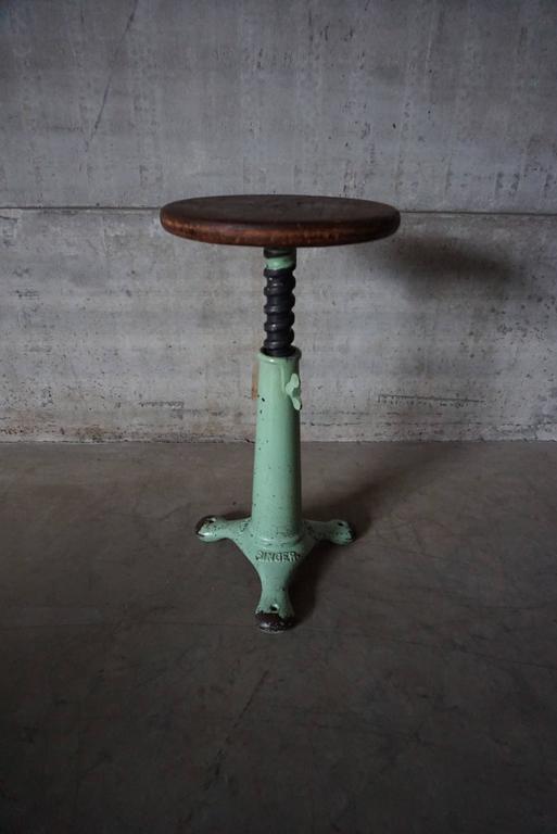 Vintage Industrial Factory Stool by Singer at 1stDibs | antique singer ...