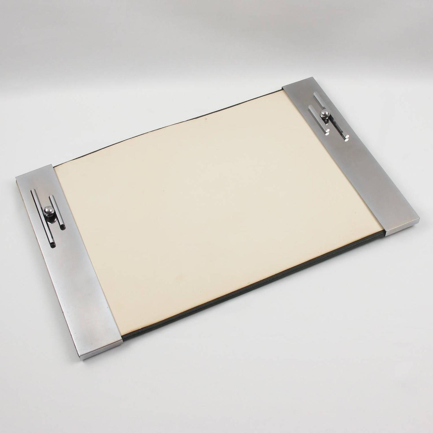 French Art Deco Modernist Chrome Desk Blotter Pad, circa 1930s For Sale ...