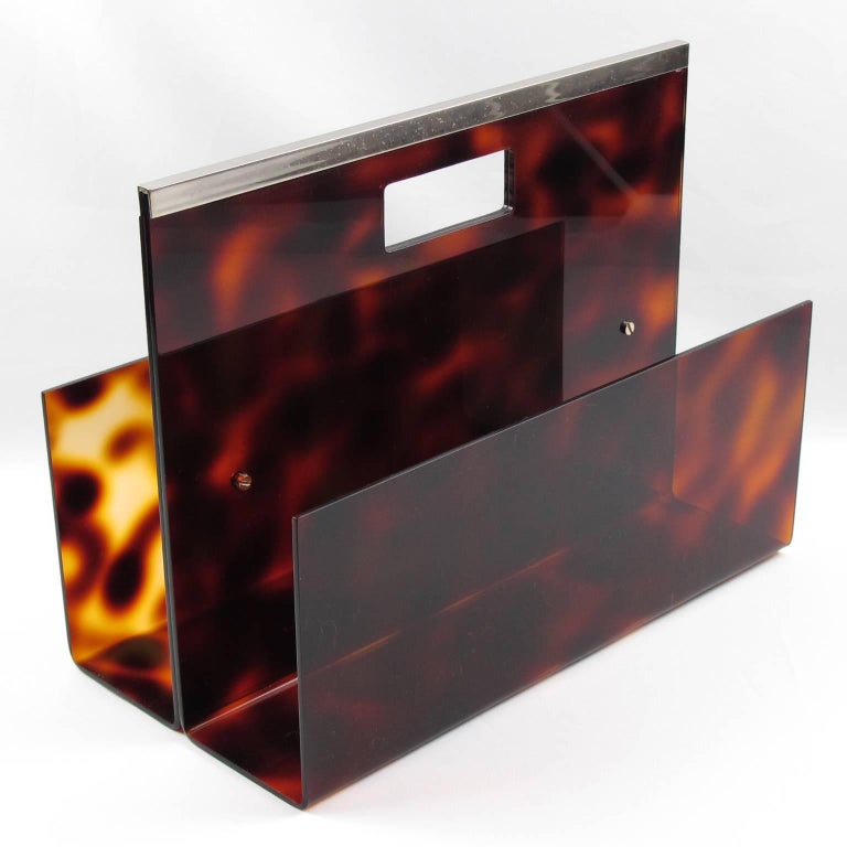 Tortoise Lucite Magazine Rack Holder for Christian Dior Home Collection ...