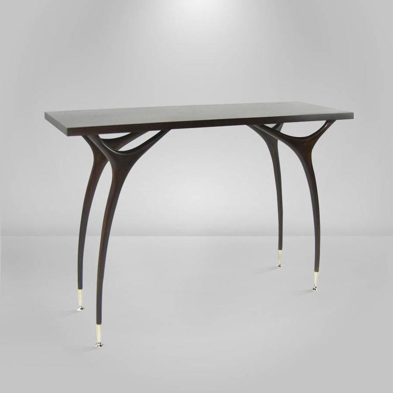 Crescent Collection Console Table in Stained Mahogany For Sale at 1stDibs