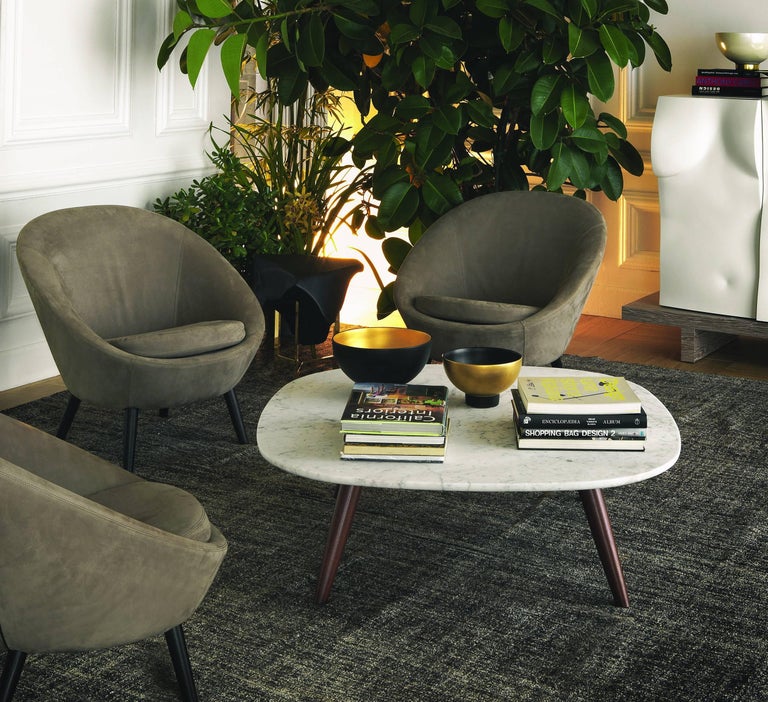 "Ci" Carrara Marble and Solid Wood Coffee Table by Naoto Fukasawa for ...