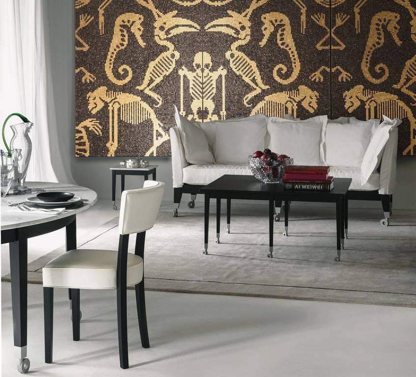 "Neoz" Castored Two-Seat Sofa in Mahogany Designed by Philippe Starck ...