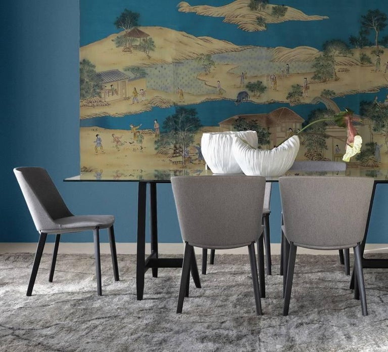 "Easel" Tempered Glass Top and Ash Base Table by L. and R. Palomba for ...