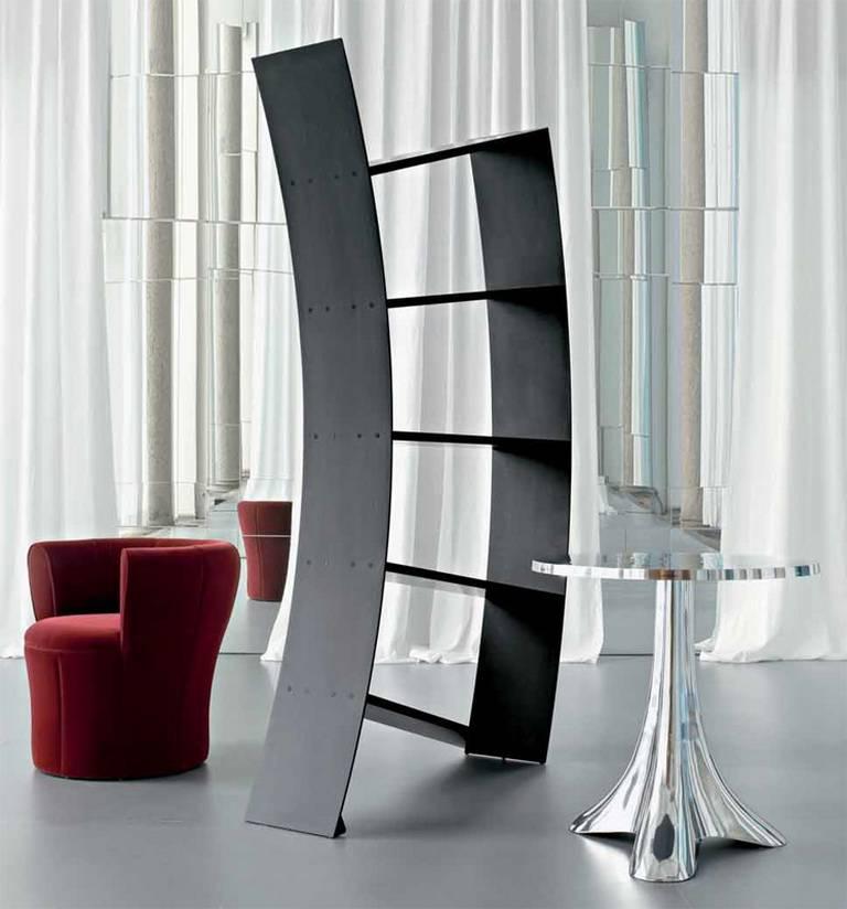 "Virgo" Black Anodized Aluminum Open Bookcase Designed by Xavier Lust ...